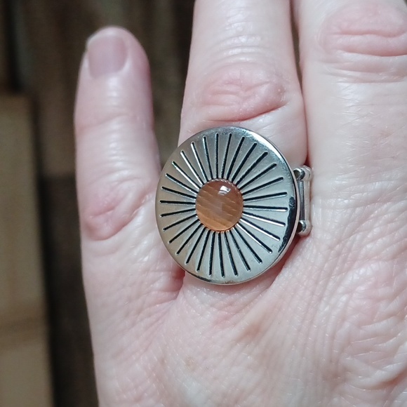 paparazzi | Jewelry | Nwt Paparazzi Art Deco Orange Sun Dial Ring ...
